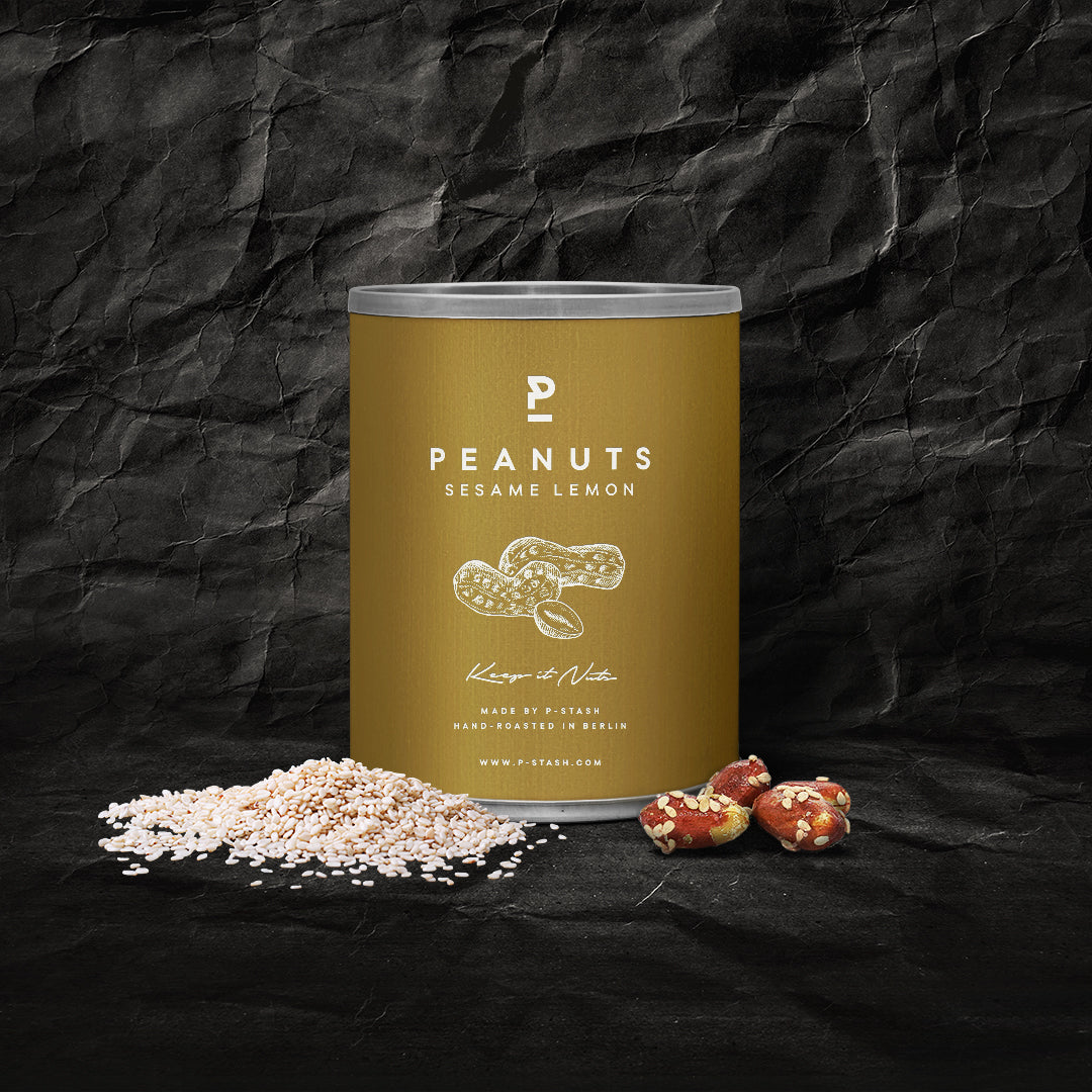Erdnuss mit Sesam Zitrone in der Mini 60g-Dose | P-STASH